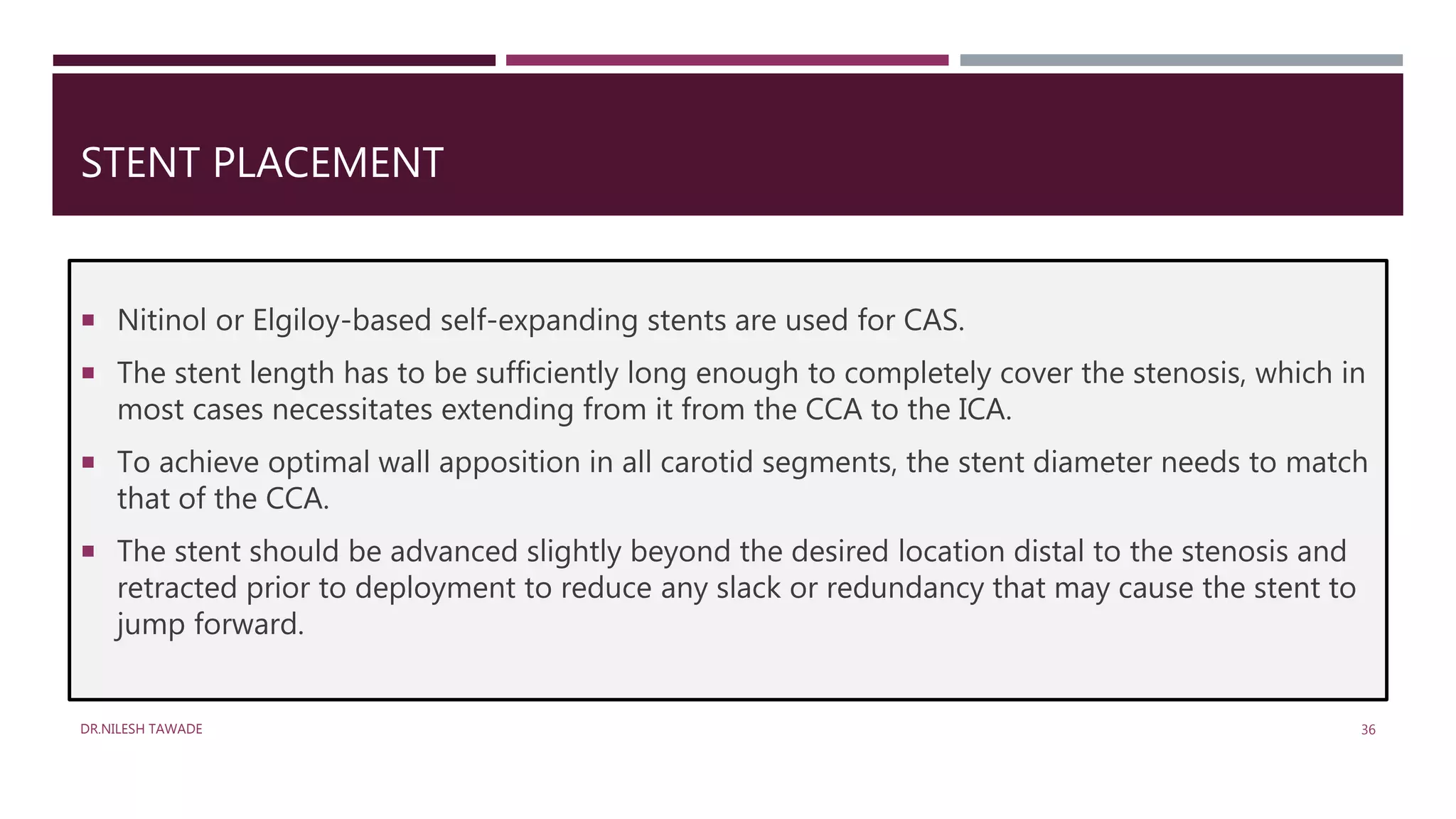 Carotid artery stenting basics | PPTX