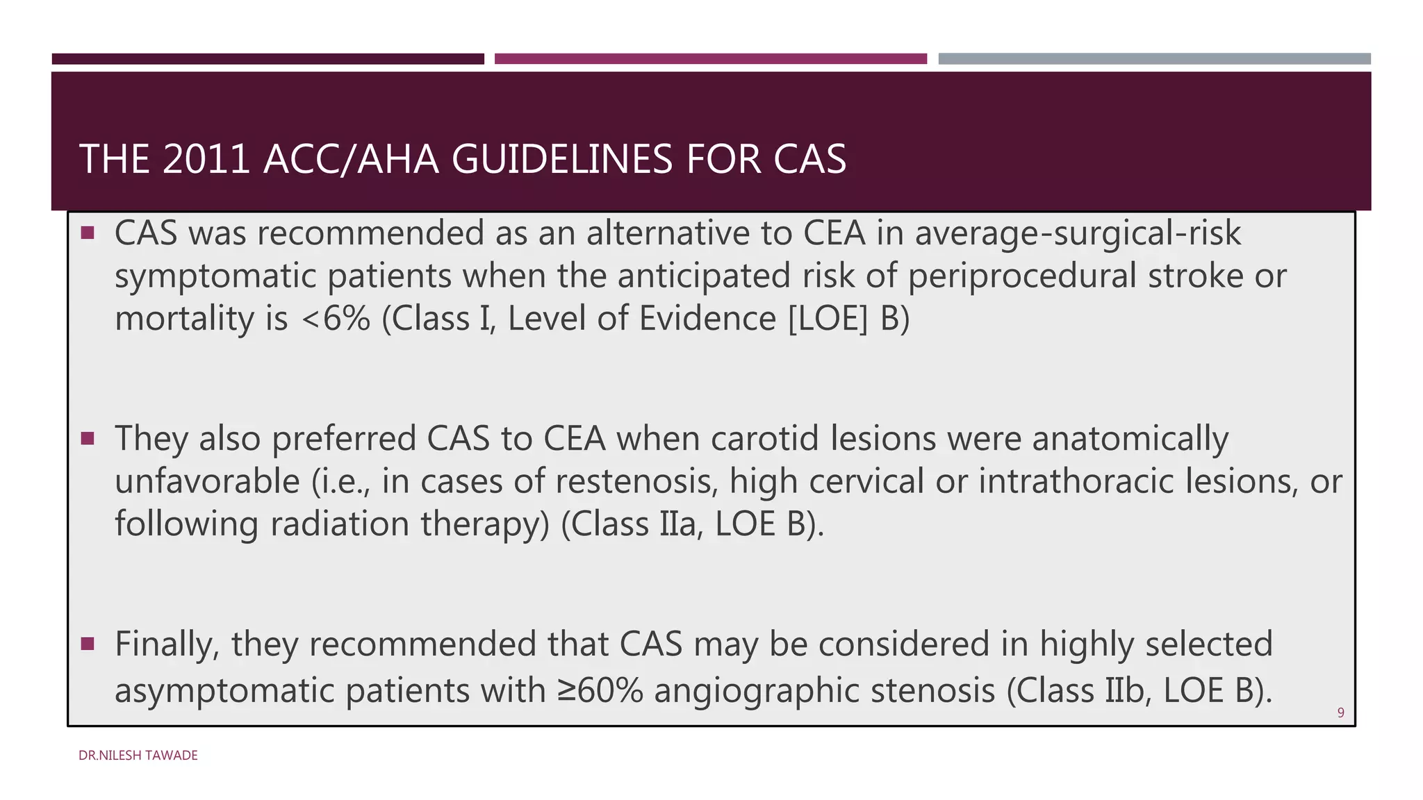 Carotid artery stenting basics | PPTX