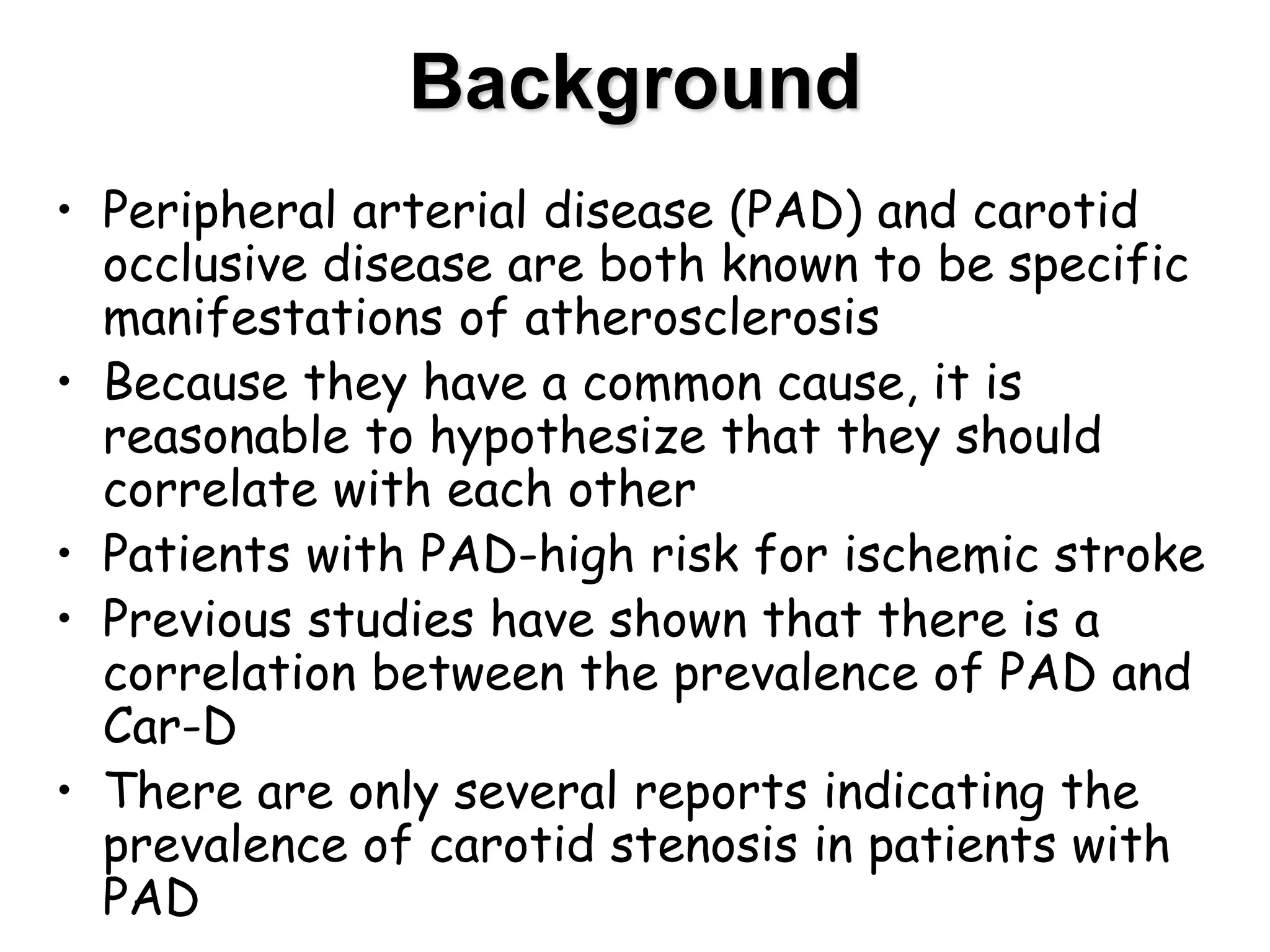 Carotid atherosclerosis in patients with PAD | PPT