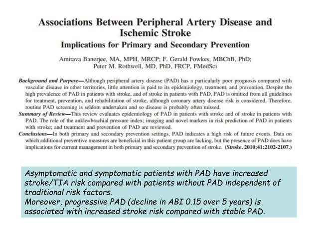 Carotid atherosclerosis in patients with PAD | PPT