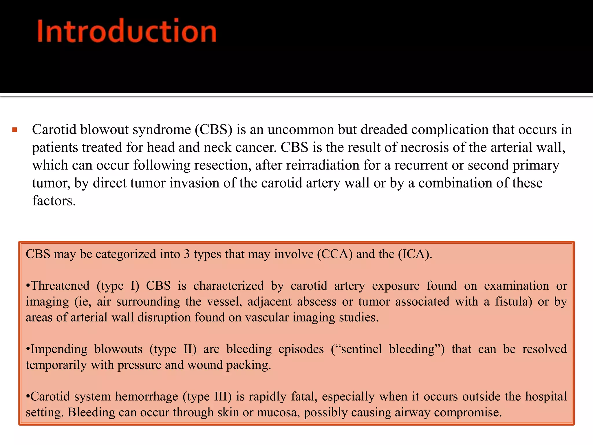 Carotid Blowout Syndrome | PPTX