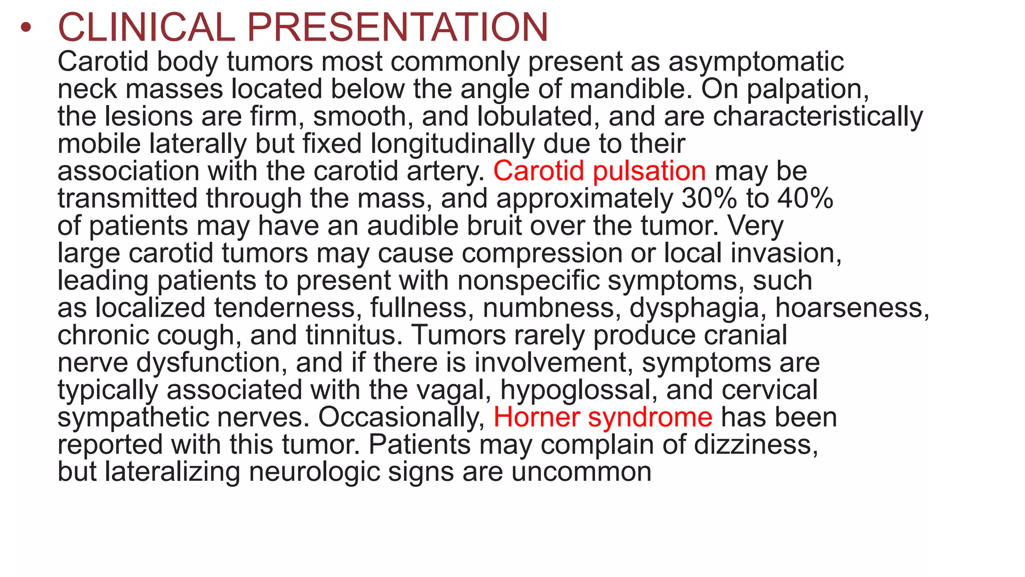 Carotid body tumors | PPTX