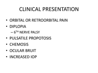 Carotid cavernous fistula | PPTX