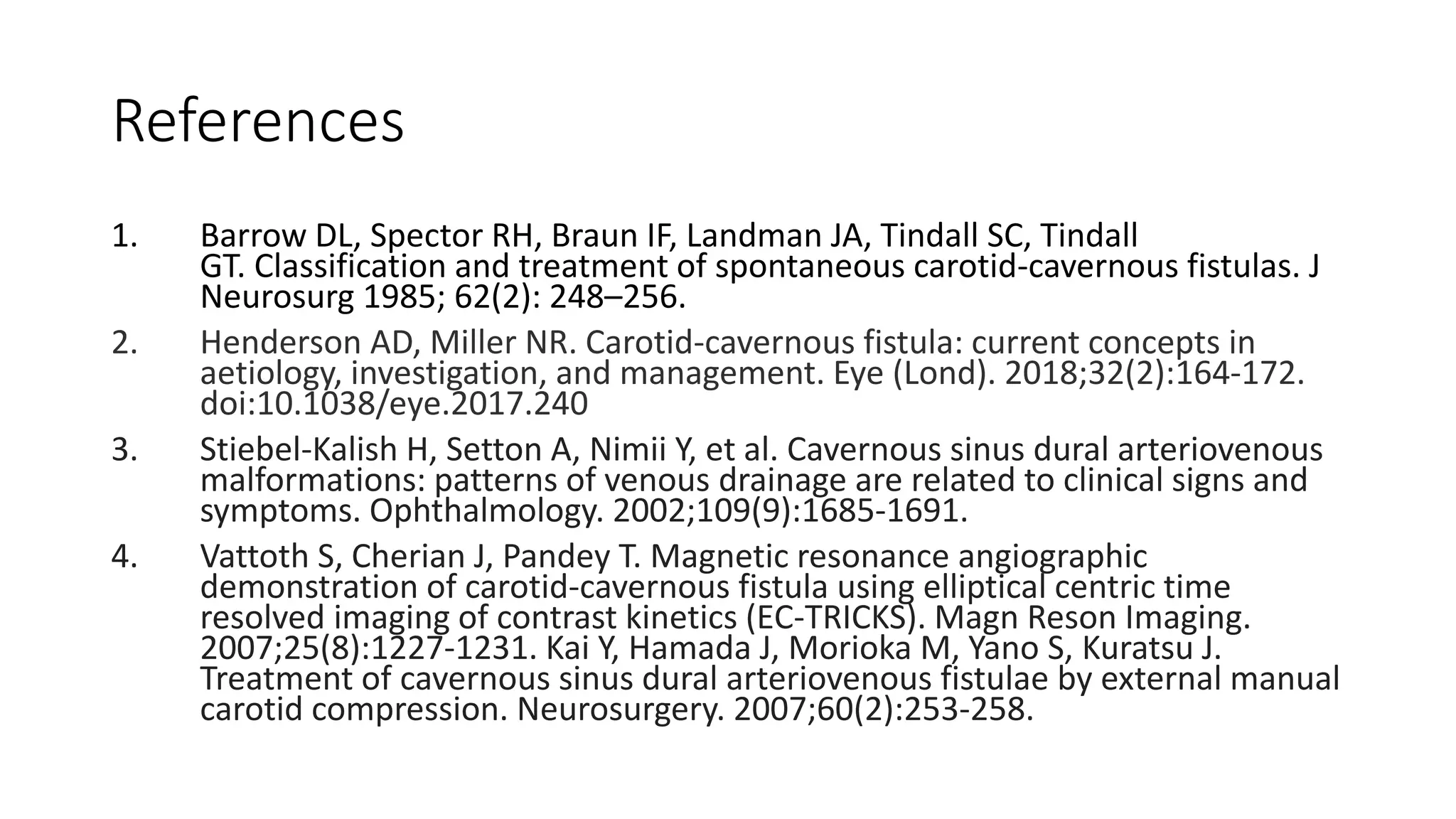 Carotid Cavernous Fistulas | PPTX