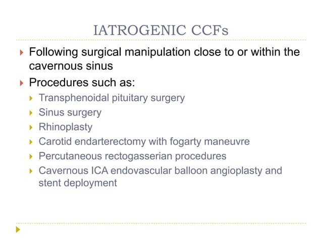 Carotid Cavernous Fistula | PPTX | First Aid | Injuries