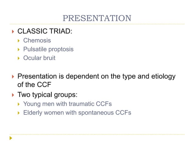 Carotid Cavernous Fistula | PPTX | First Aid | Injuries