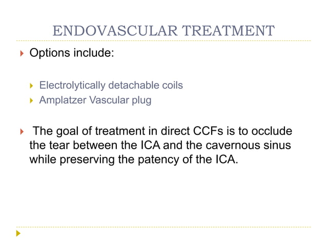 Carotid Cavernous Fistula | PPTX | First Aid | Injuries