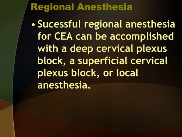 Anesthesia for Carotid Surgery | PPT