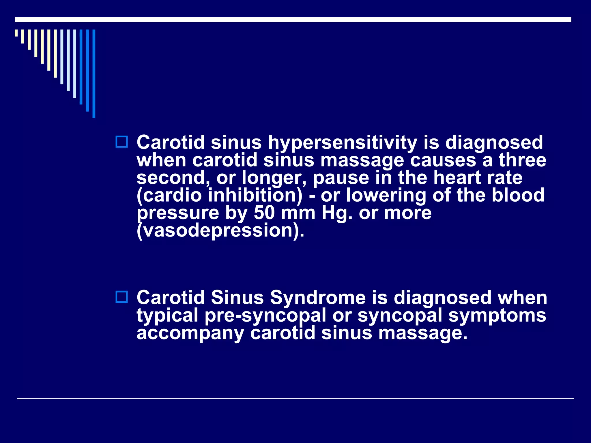 Carotid sinus syncope | PPT