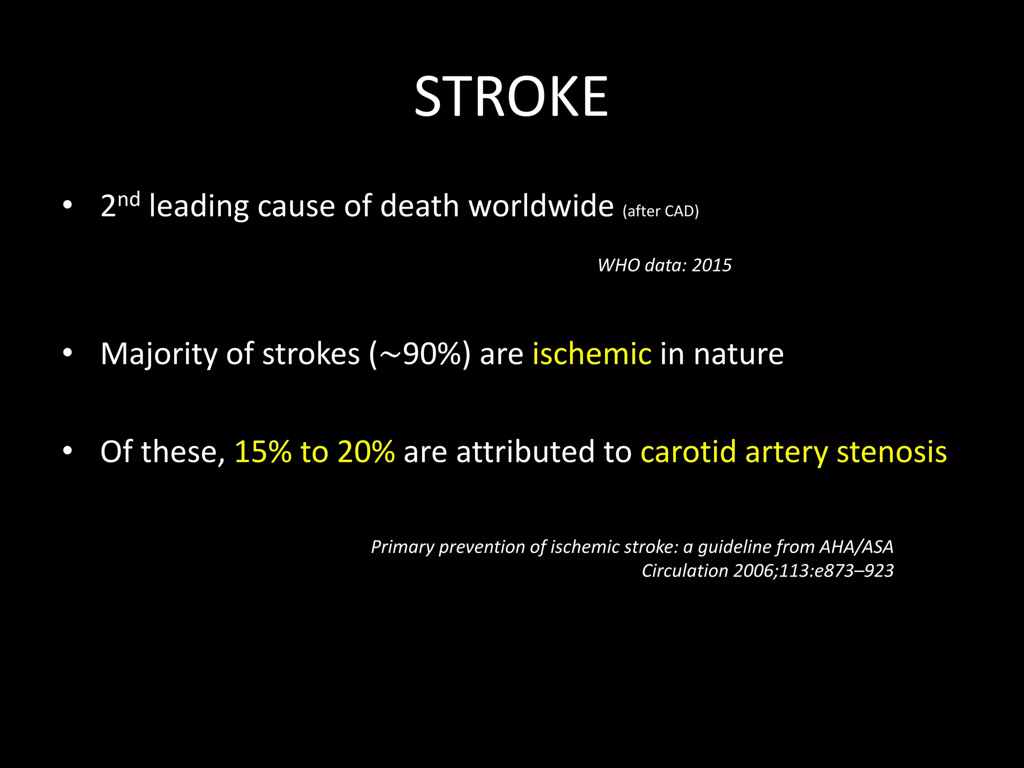 Management of Carotid Artery Stenosis - Evidence and guidelines | PPTX