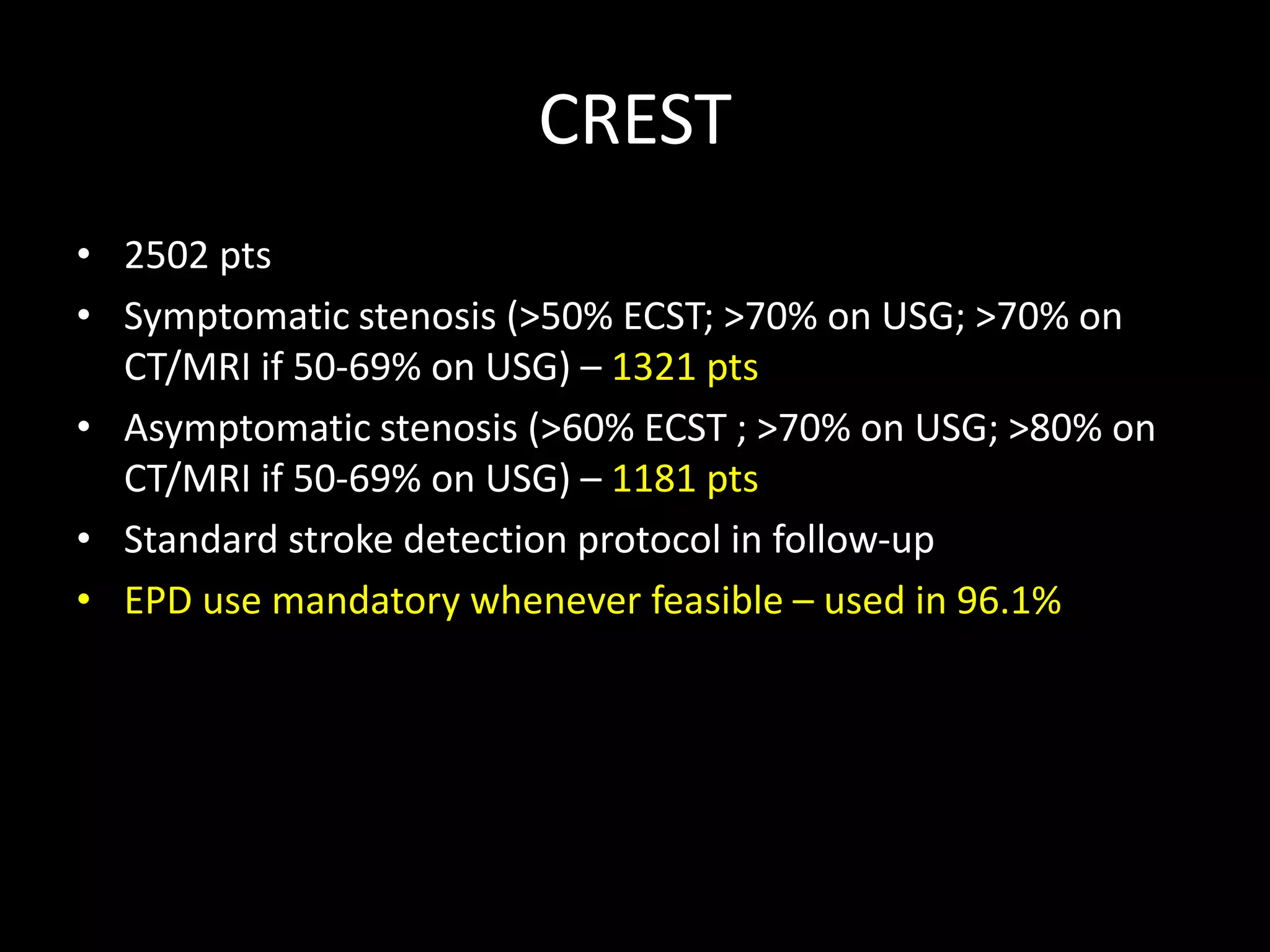 Management of Carotid Artery Stenosis - Evidence and guidelines | PPTX