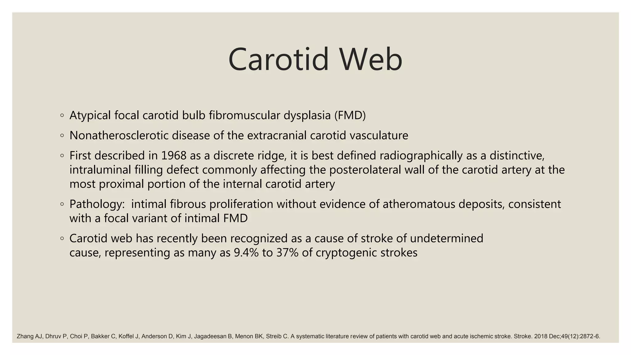 Carotid Web and Risk of Ischaemic Stroke | PPT