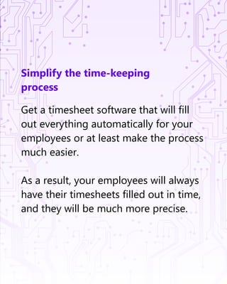 8 effective ways to remind employees to submit timesheets on time | PDF