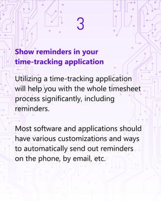 8 effective ways to remind employees to submit timesheets on time | PDF