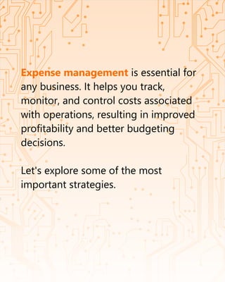 Expense Management Maximizing Efficiency for Business Success | PDF