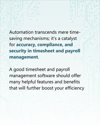 The Comprehensive Guide to Leveraging Automation for Timesheet & Payroll Management | PDF