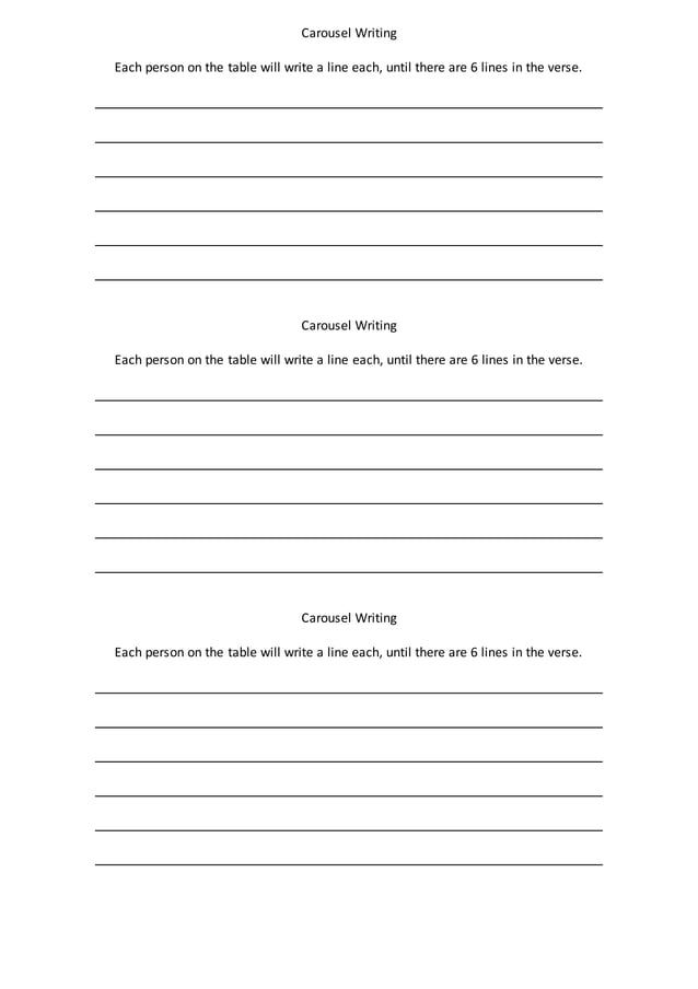 Carousel writing template | DOCX