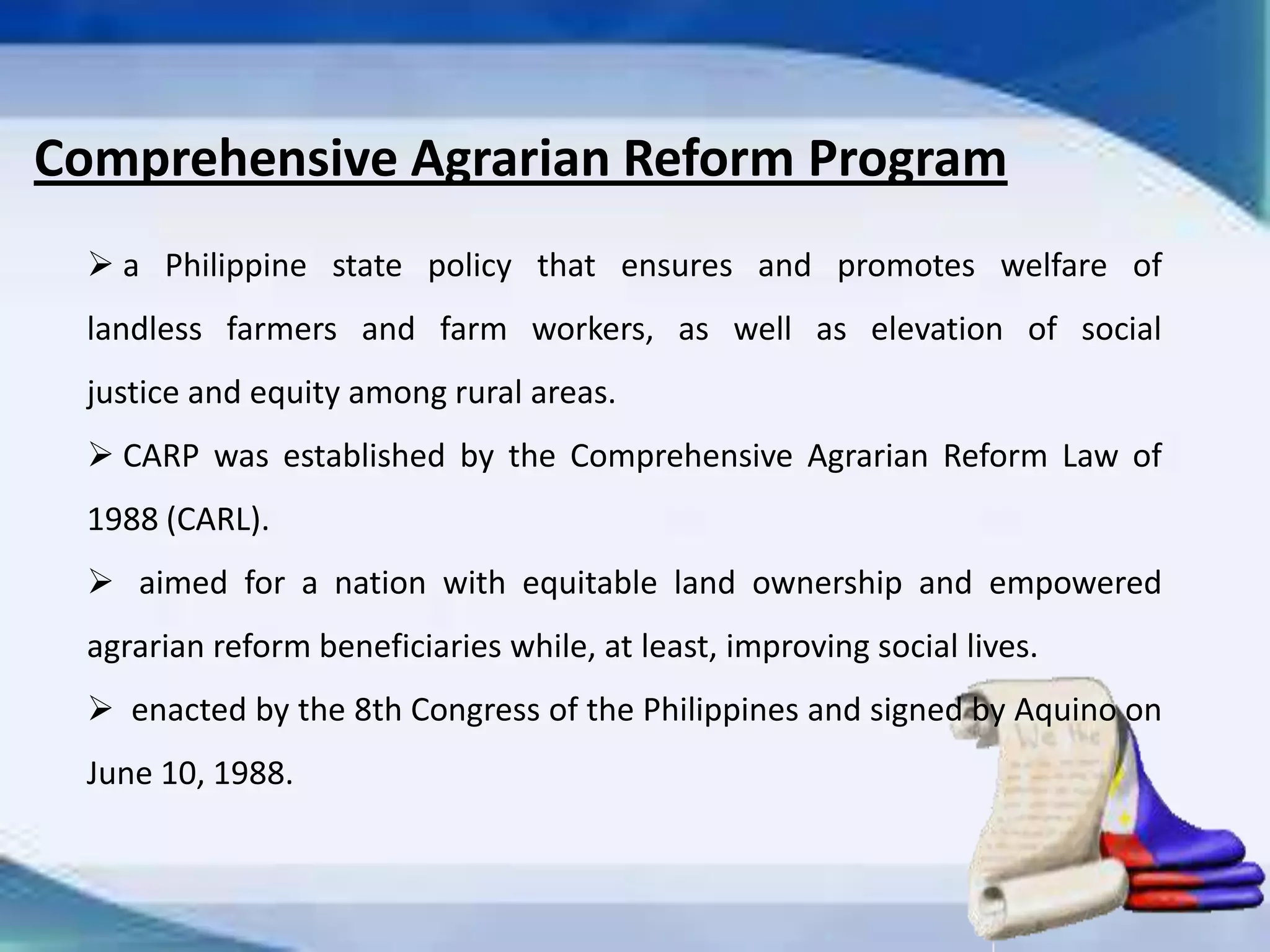Comprehensive Agrarian Reform | PPTX