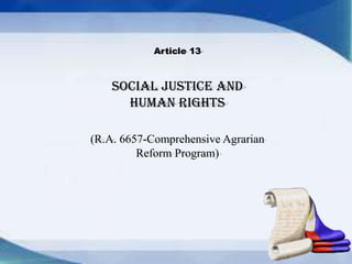 Comprehensive Agrarian Reform | PPTX