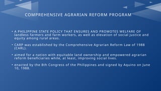 Comprehensive Agrarian Reform Law Program | PPT