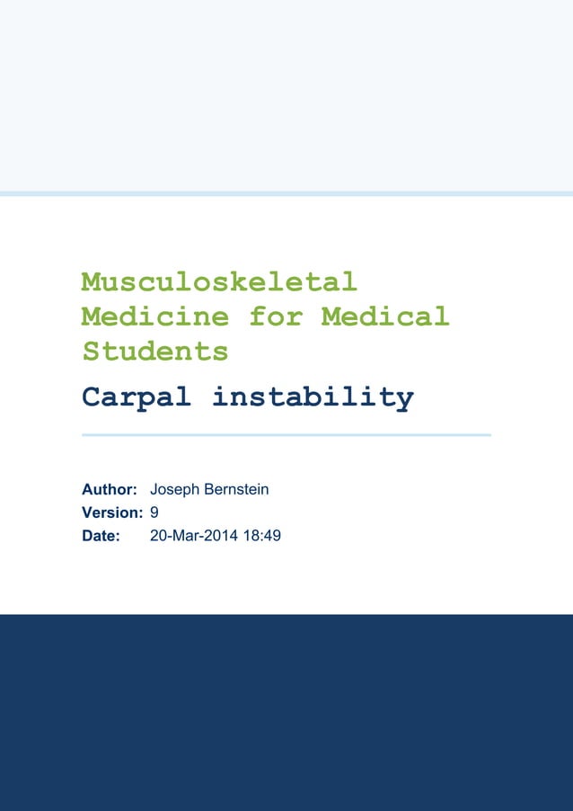 Carpal instability | PDF