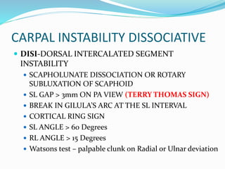 Carpal instability and perilunate dislocation | PPTX