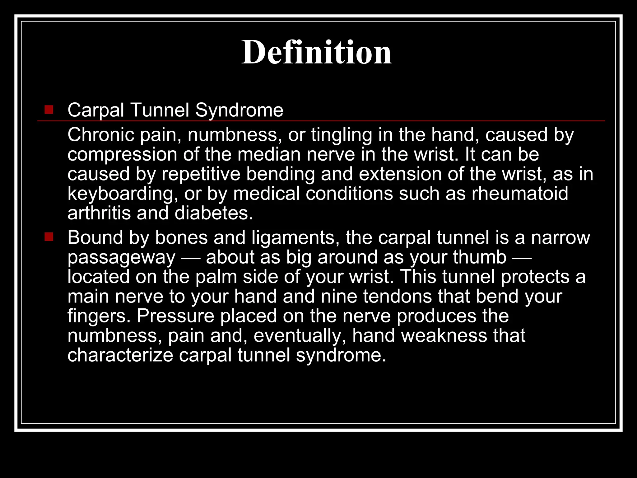 Carpal Tunnel Syndrome | PPT
