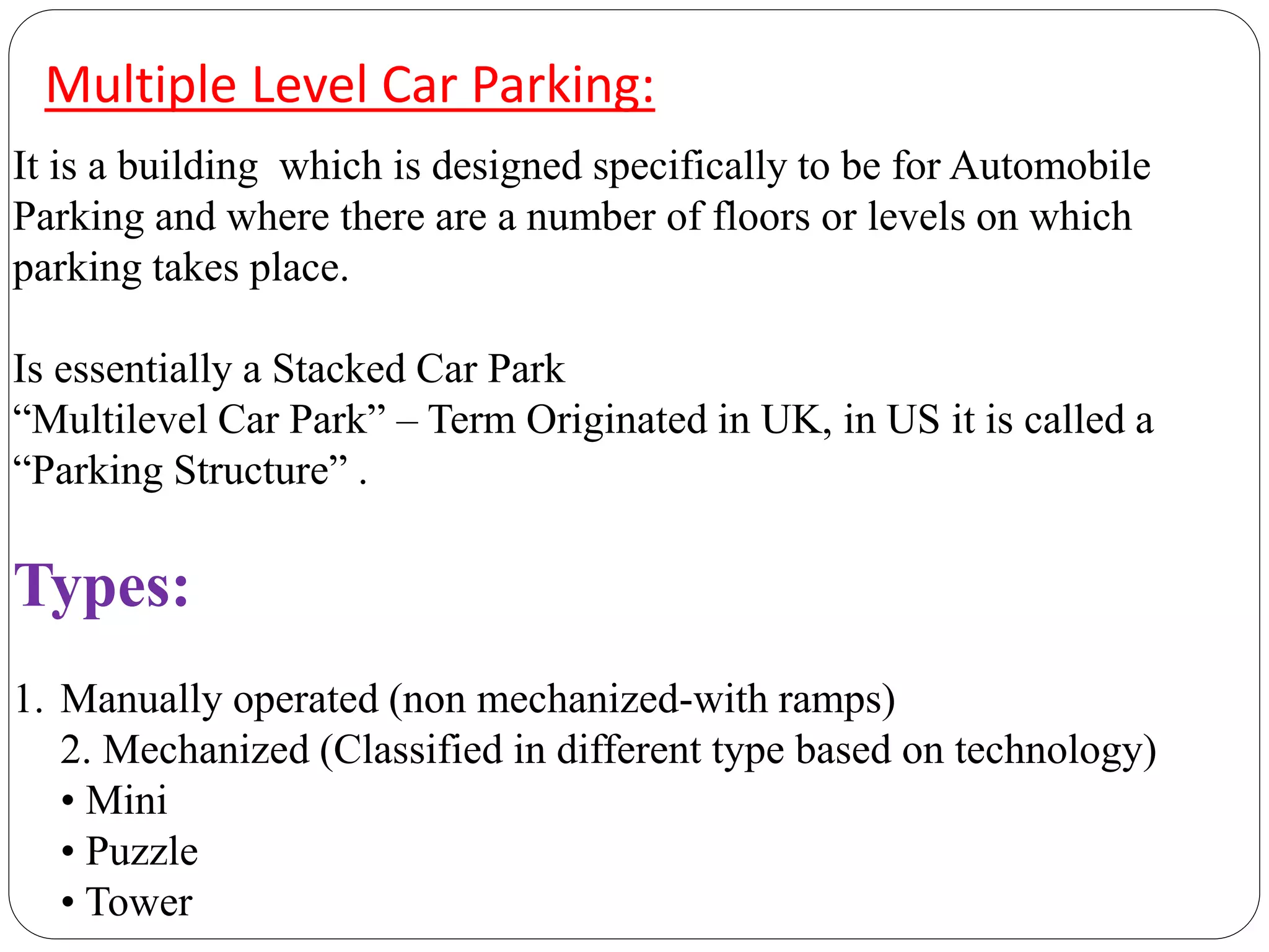 Car parking | PPTX