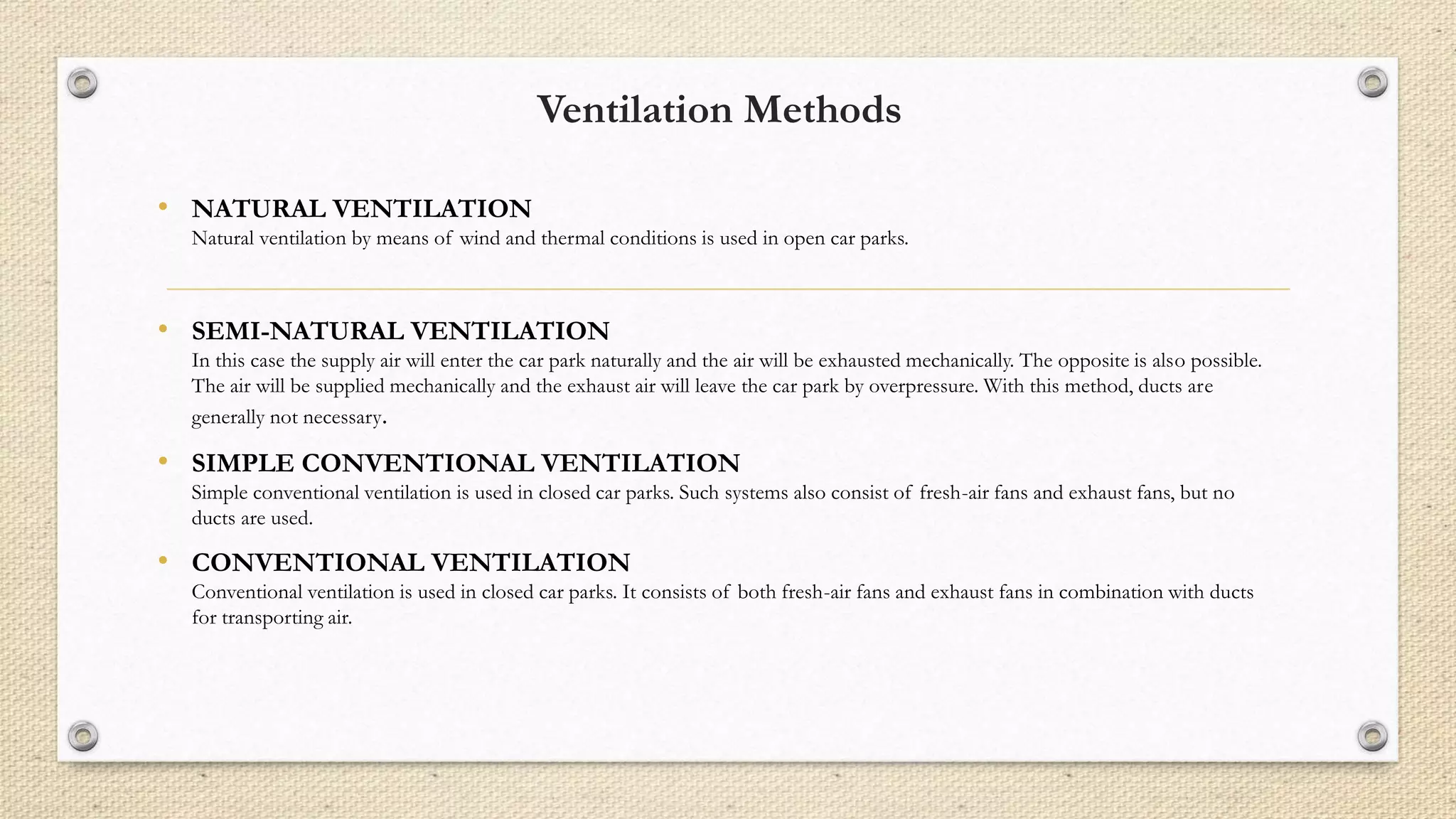 Car parking ventilation (mep intern.) | PPTX