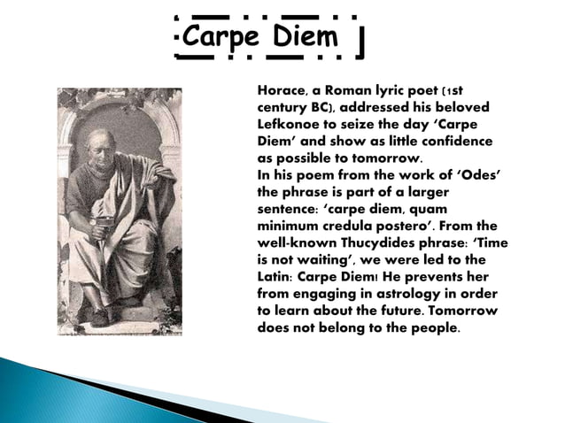 CARPE DIEM.pptx | Poetry | Books and Literature