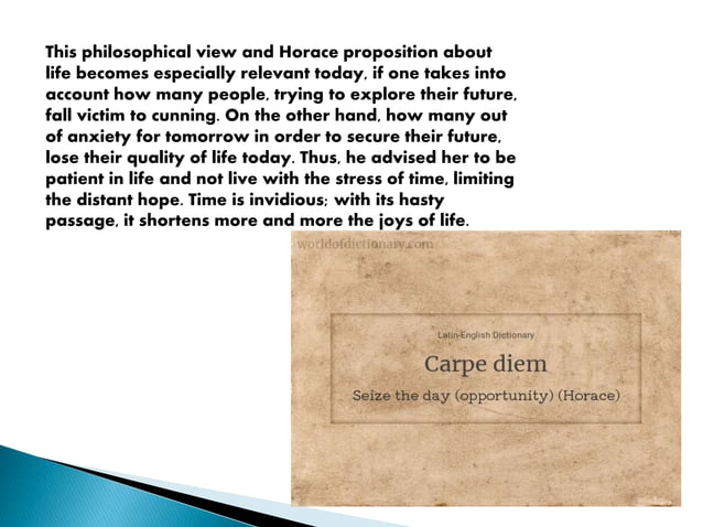 CARPE DIEM.pptx | Poetry | Books and Literature