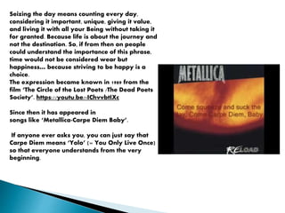 CARPE DIEM.pptx | Poetry | Books and Literature