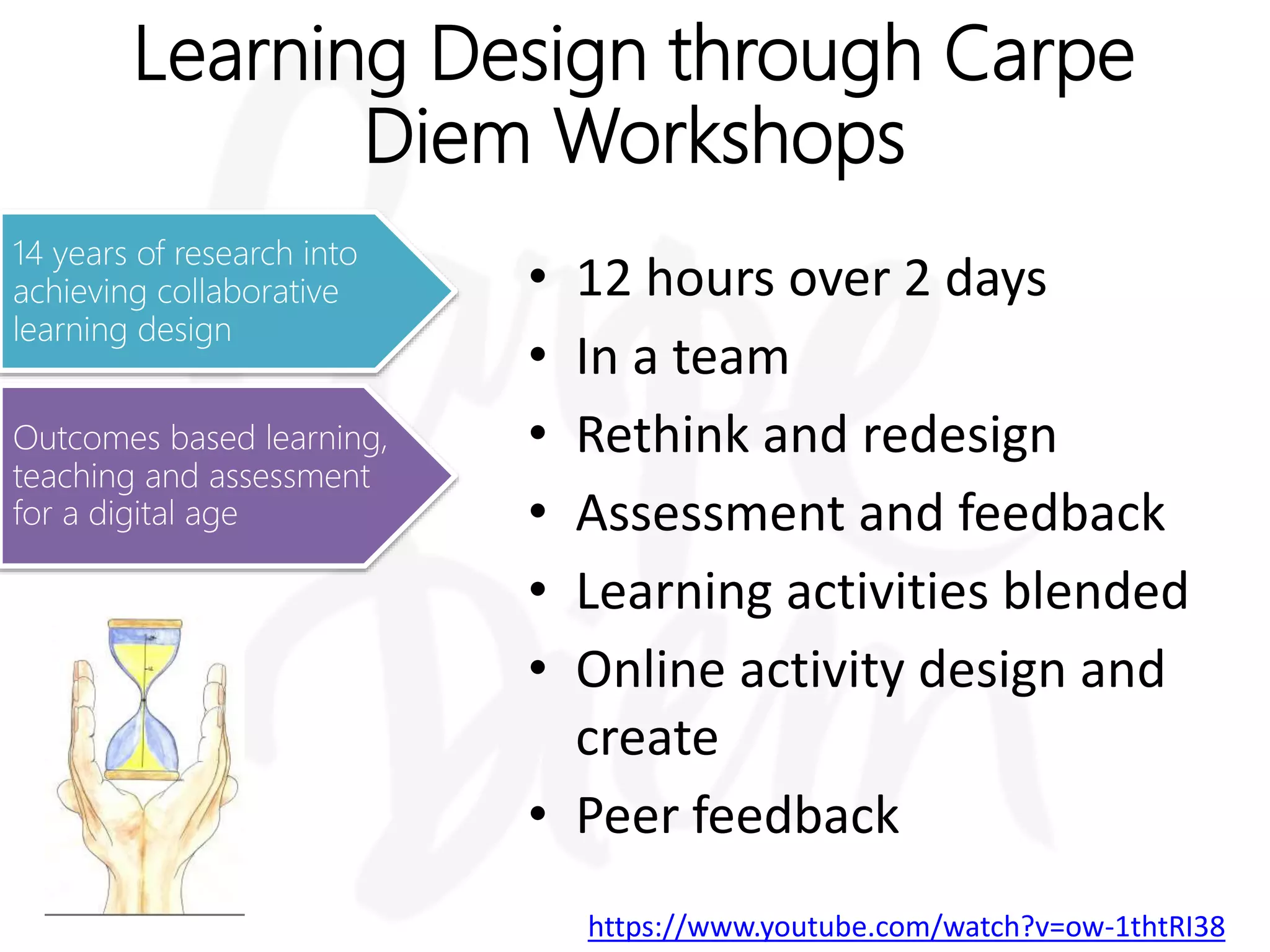 Carpe diem pre workshop example | PPTX