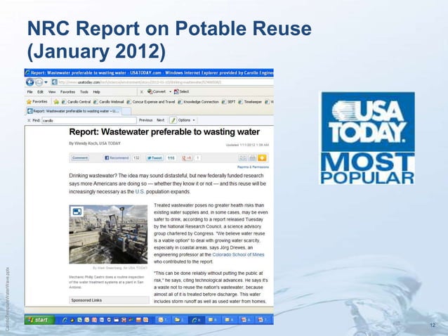 Direct, Indirect, and Potable Reuse Panel | PPTX | Environmental ...