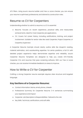 Carpenter Resume Examples & Writing Guide for 2025 | PDF