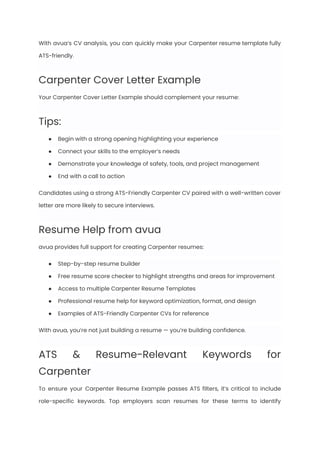 Carpenter Resume Examples & Writing Guide for 2025 | PDF