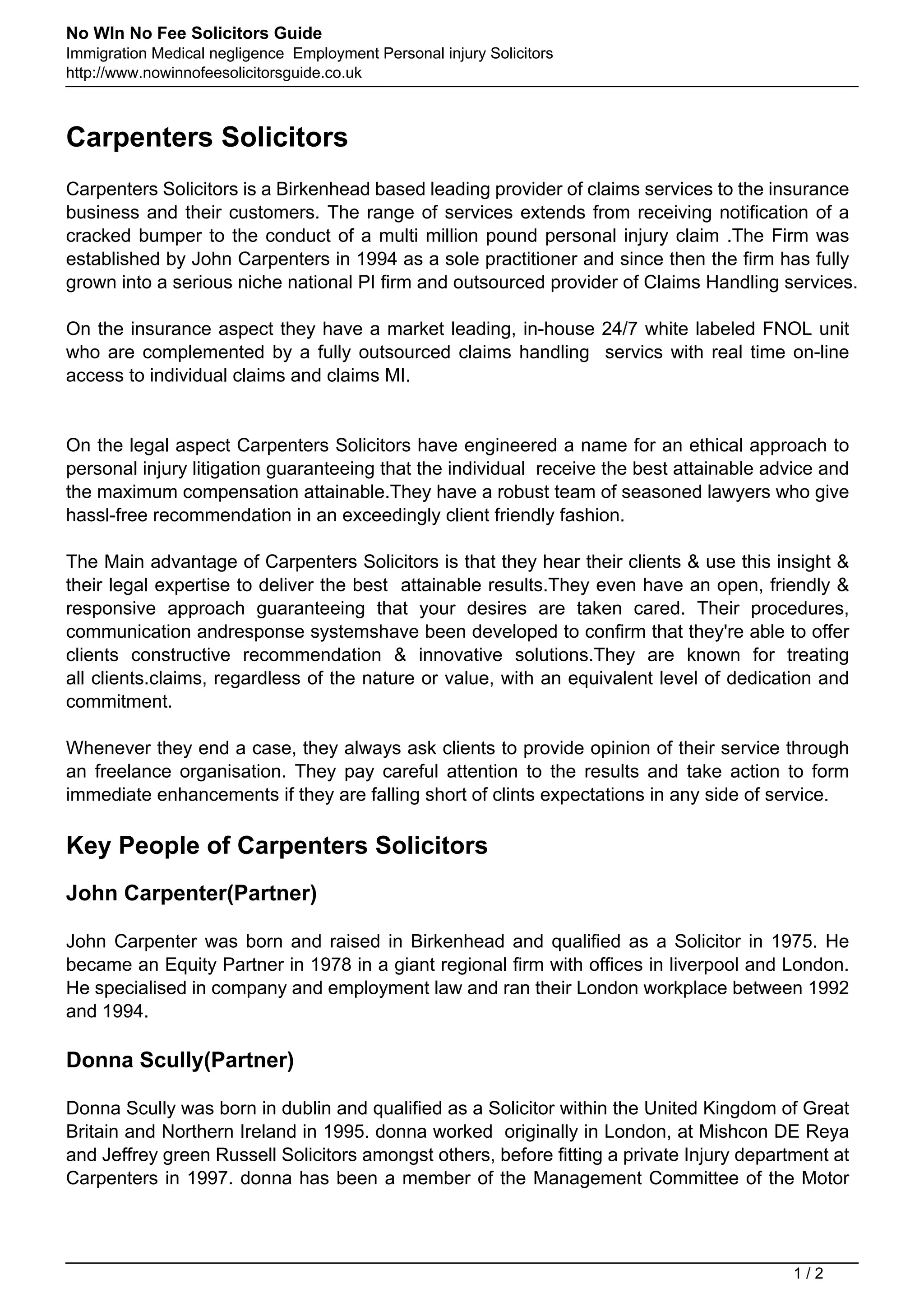 Carpenters solicitors | PDF