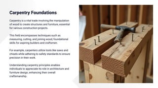 Introduction to Carpentry - Workshop Practice | PPTX