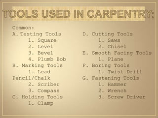 Carpentry | PPTX