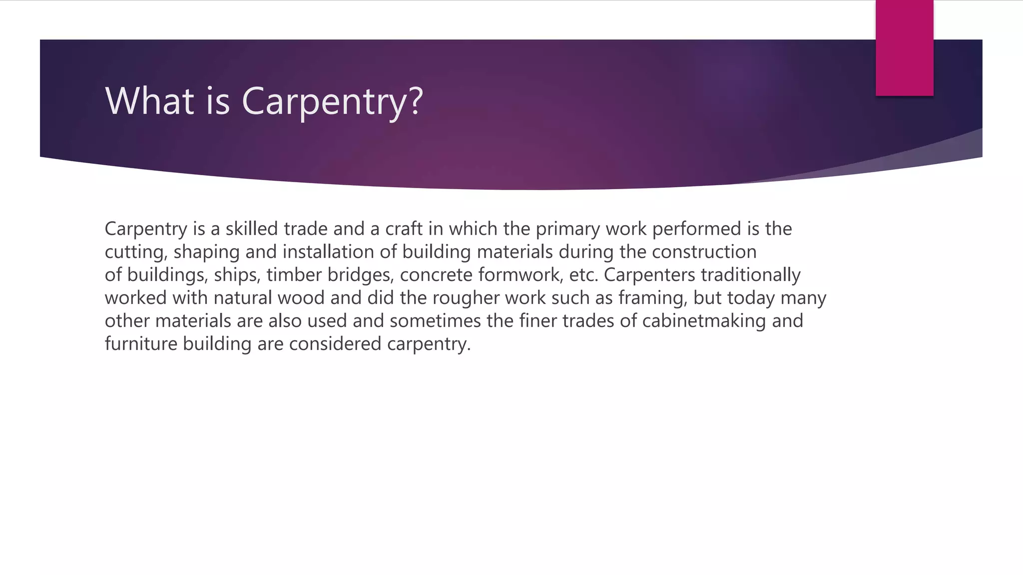 Carpentry | PPT