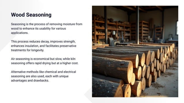 Carpentry- Seasoning of Woods - Workshop Practice | PPTX | Woodworking ...