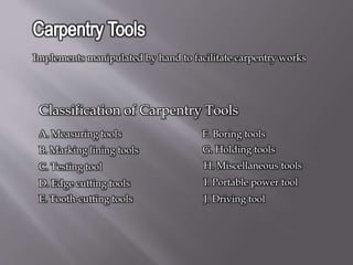 CARPENTRY.SLIDESHW power point technology | PPTX