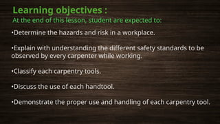 CARPENTRY.pptx Introduction To Industrial Arts | PPTX