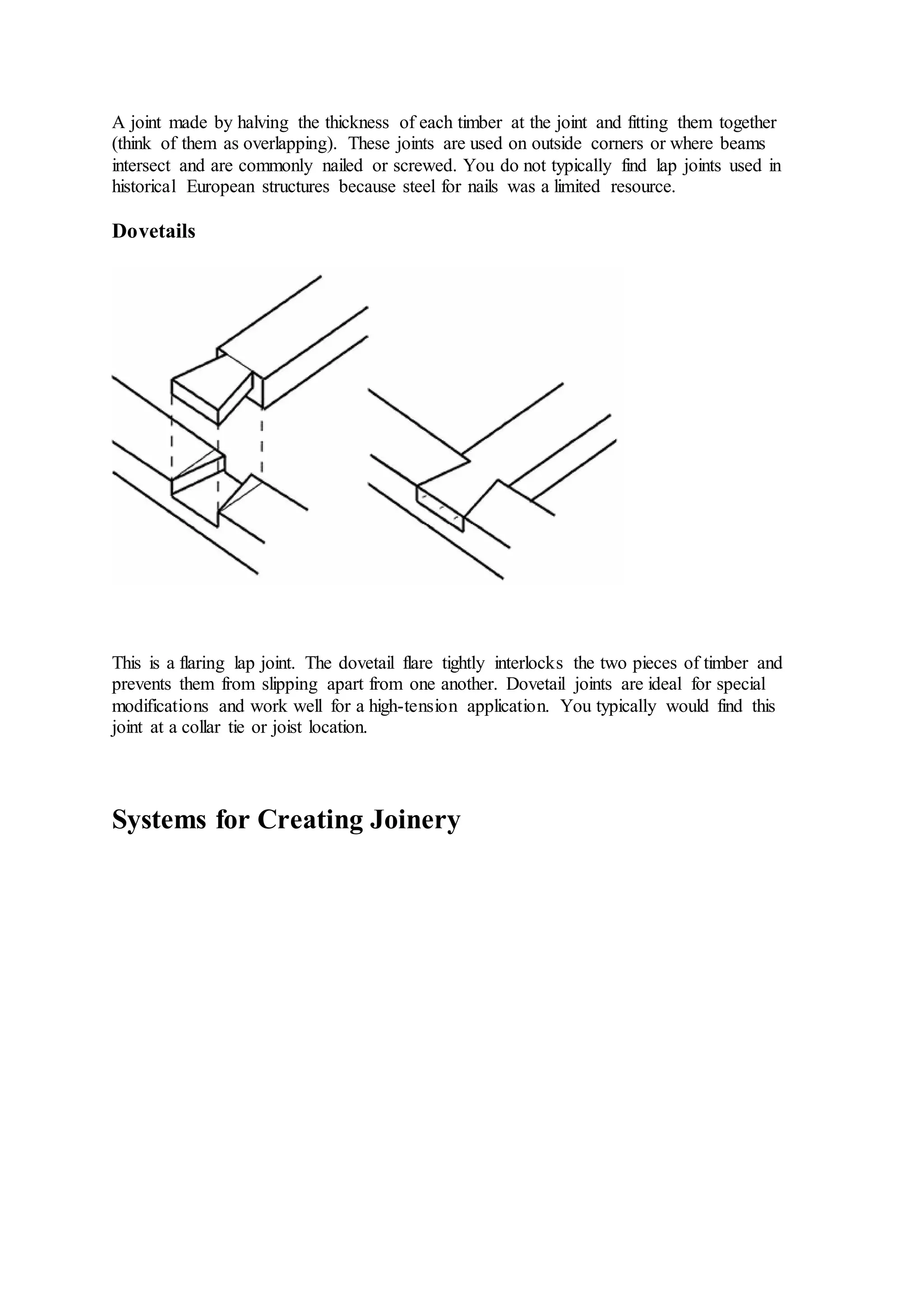 carpentry joints.docx | Woodworking | Arts and Crafts