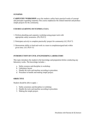 Carpentry labsheet polimas | DOC