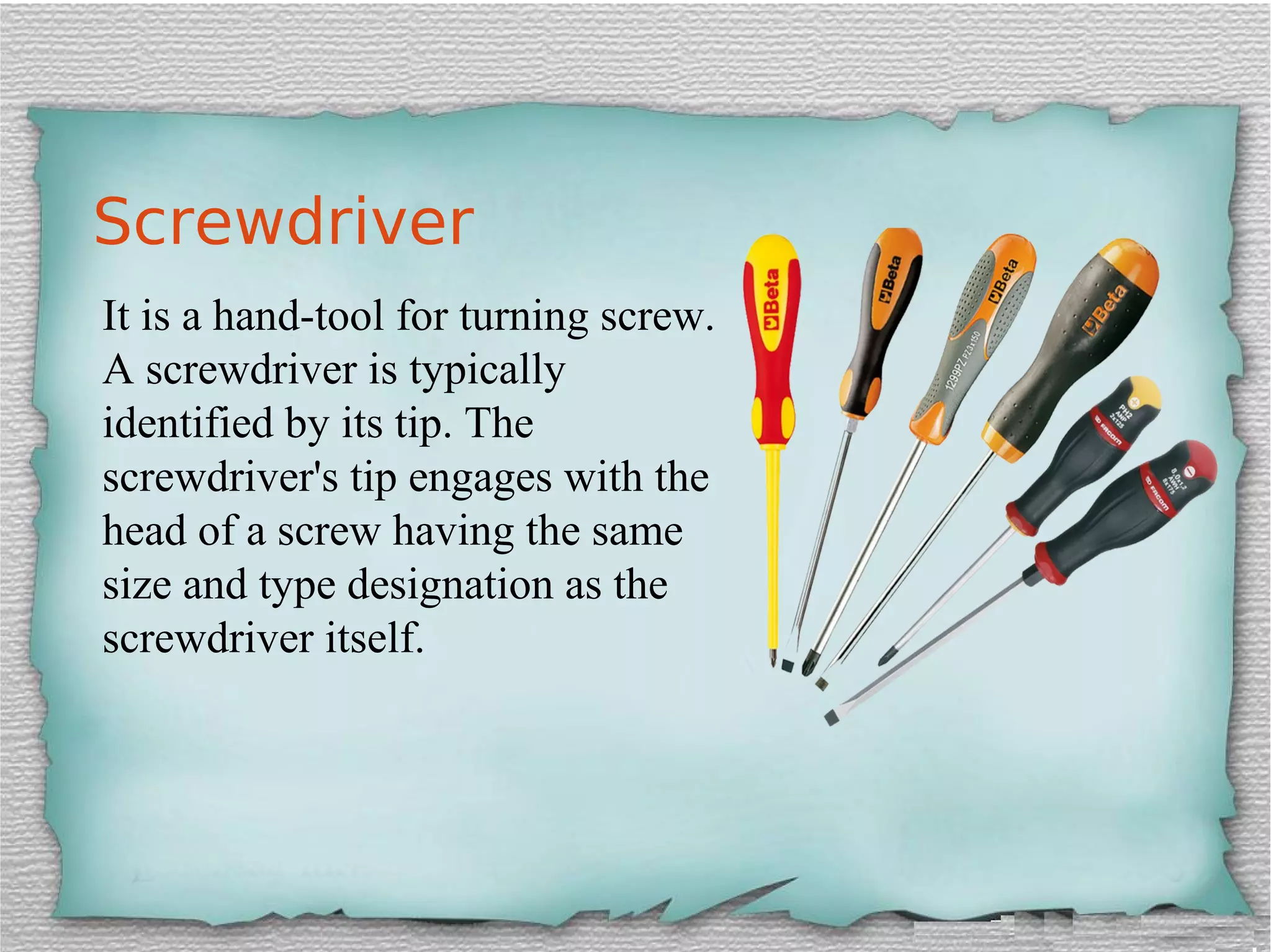 Basic Hand Tools for Carpentry Work | PPT