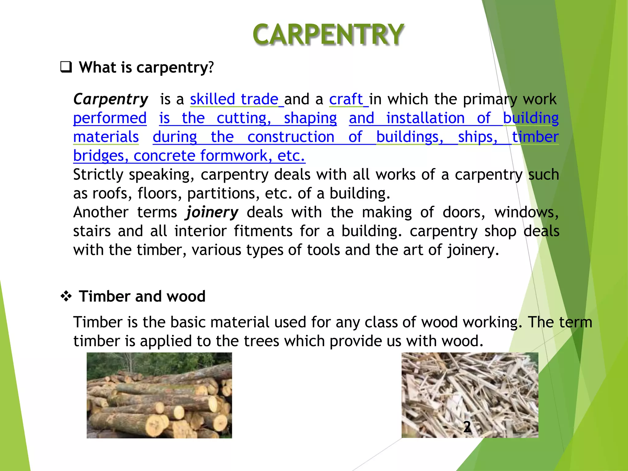 Carpentry updated ppt | PPTX