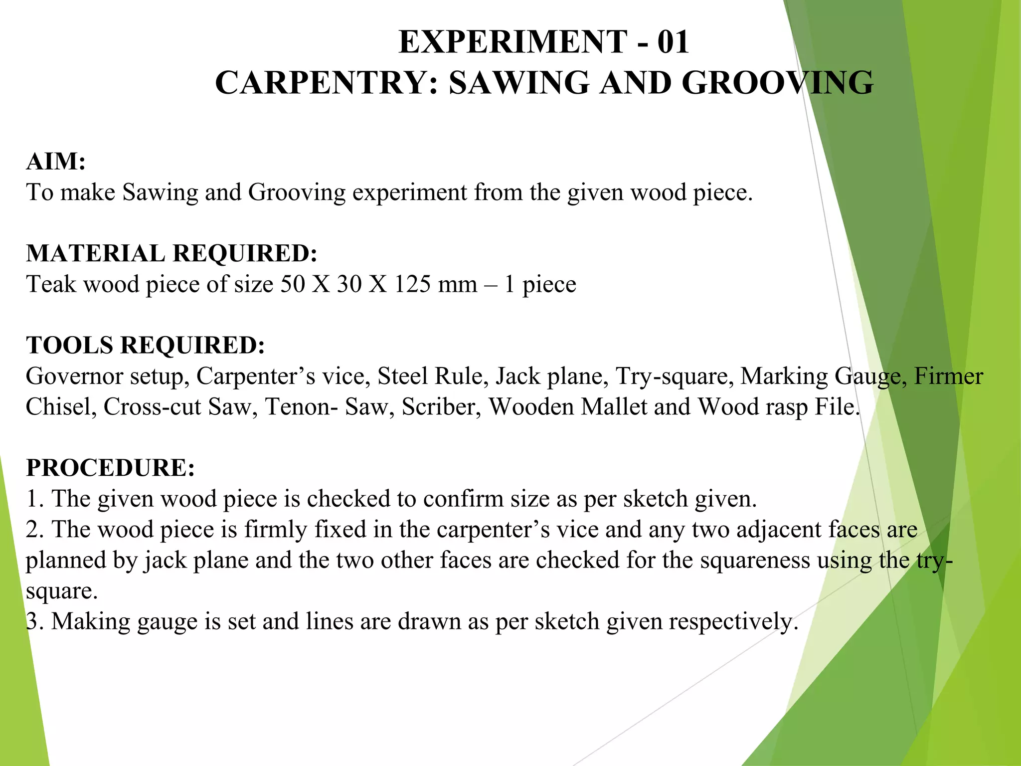 Carpentry updated ppt | PPTX