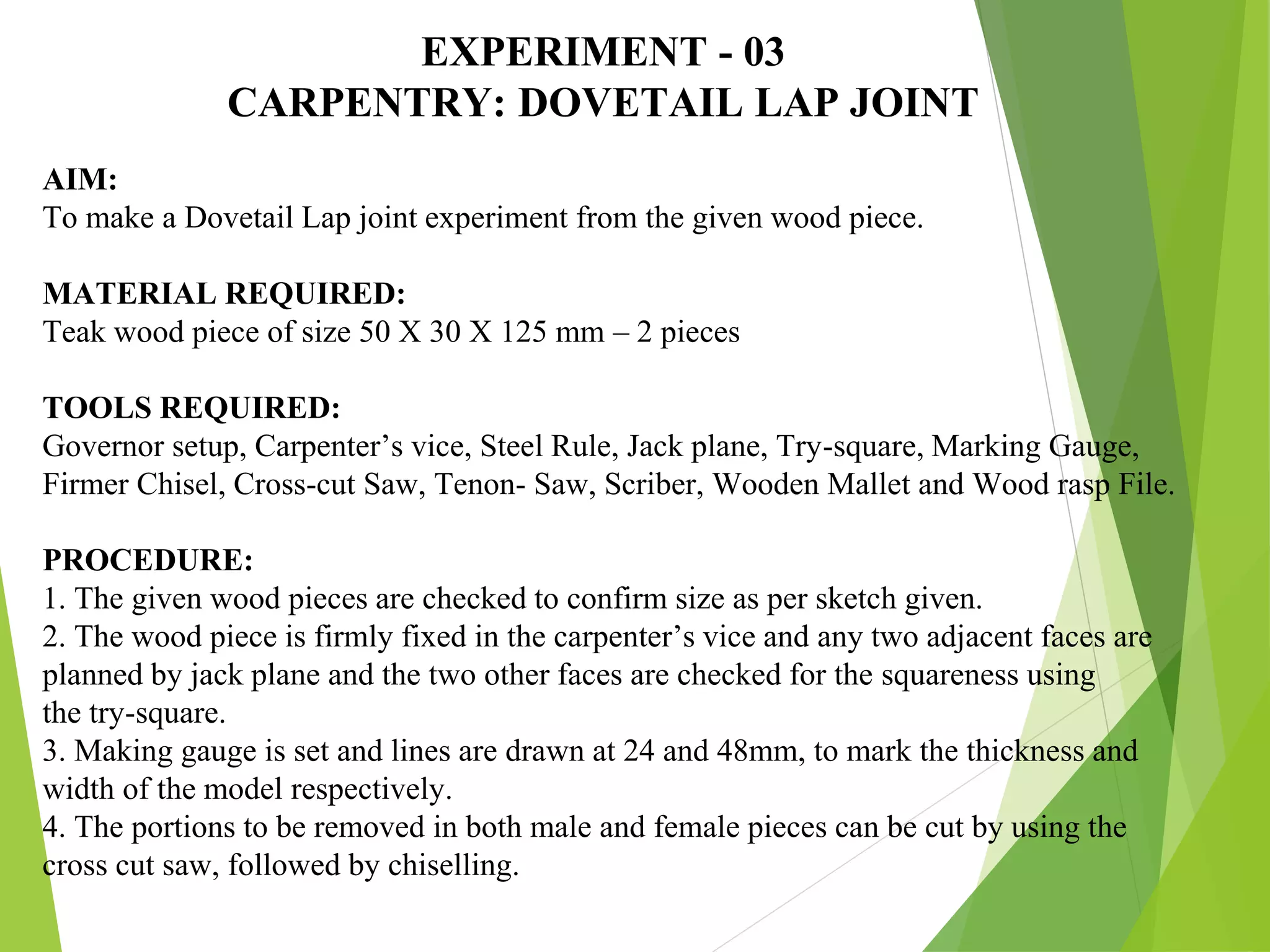 Carpentry updated ppt | PPTX