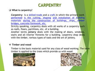 Carpentry updated ppt | PPTX